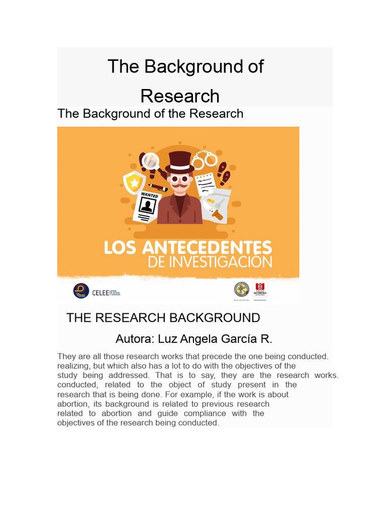 Understanding Research Backgrounds | PDF