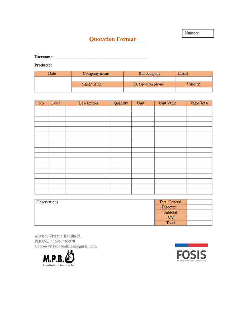 Purchase Quotation Format | PDF