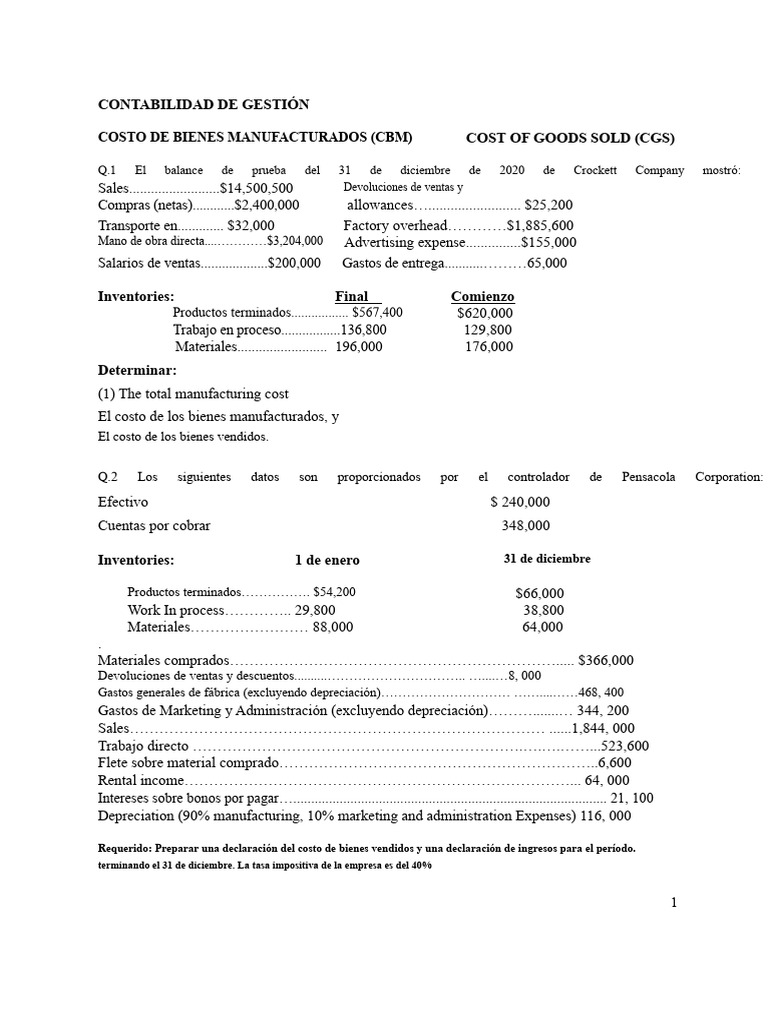 CGM CGS | PDF | Contabilidad de gestión | Economía Financiera