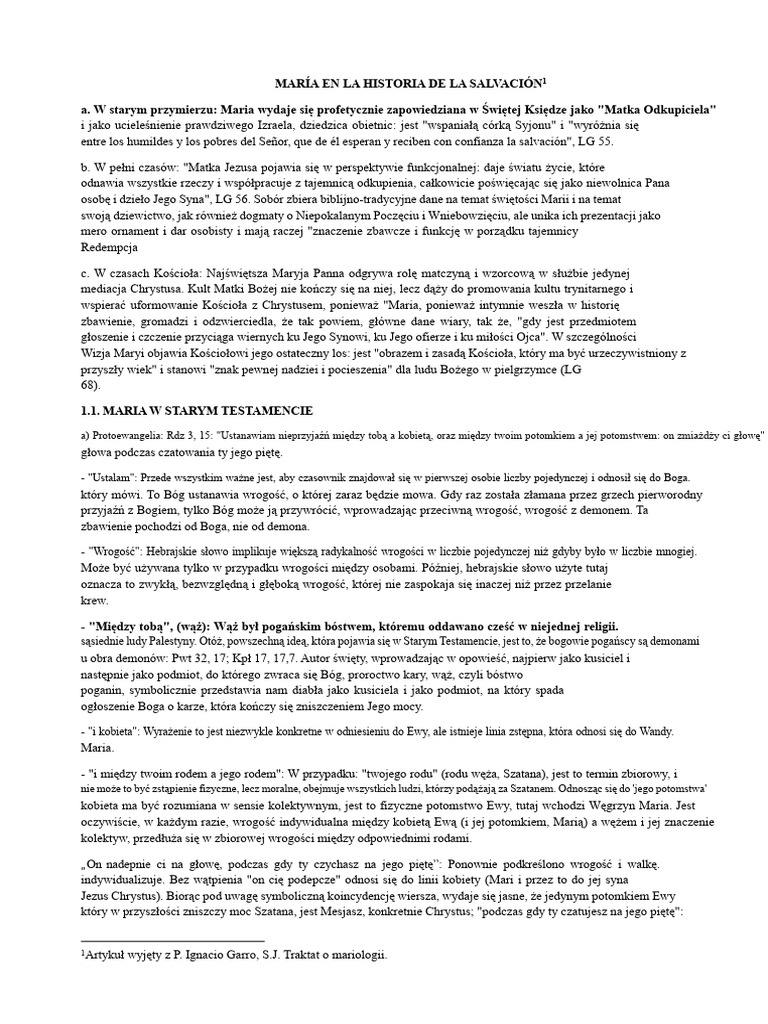 Maria W Historii Zbawienia | PDF