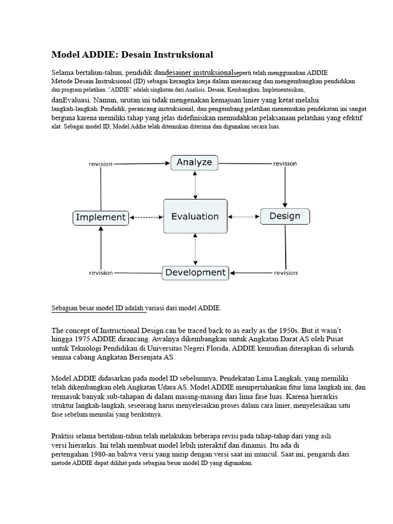 Model ADDIE dalam Desain Instruksional | PDF