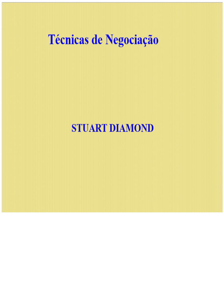 Negotiation Techniques Stuart Diamond | PDF | Negotiation | Rationality