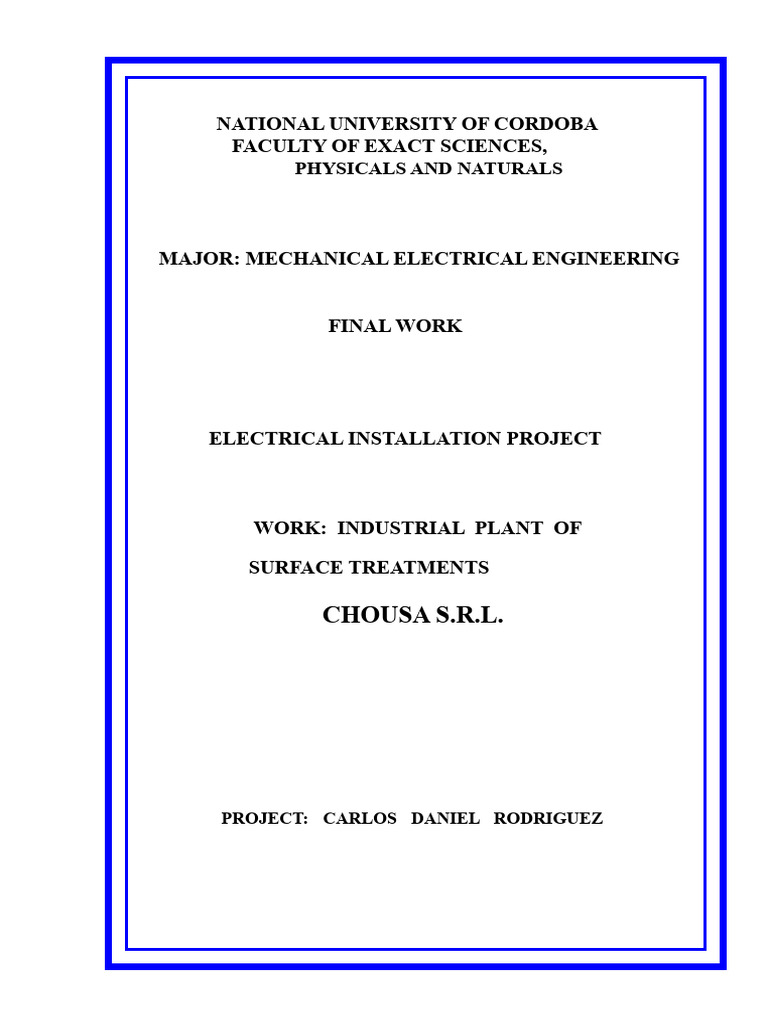 Electrical Installation Project for Industrial Plant | PDF | Lighting ...