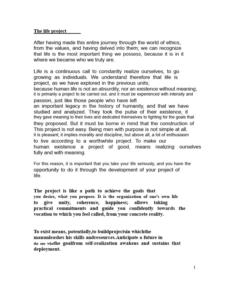Building a Meaningful Life Project | PDF | Value (Ethics ...