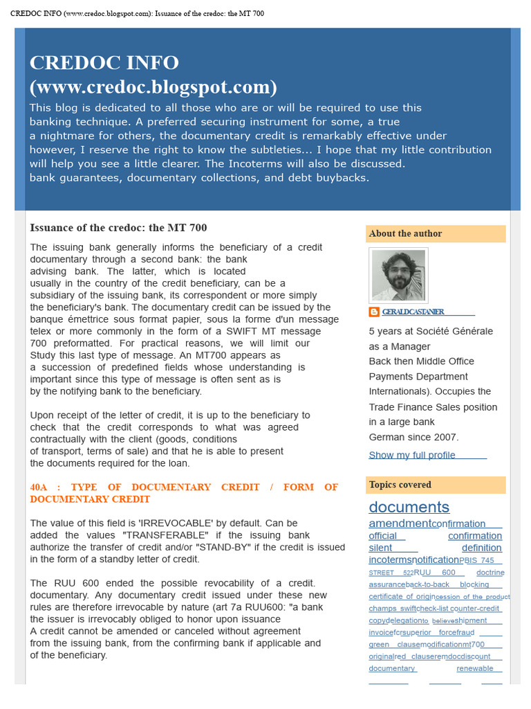 CREDOC INFO (WWW - Credoc.blogspot - Com) - Issuance of The Credoc ...