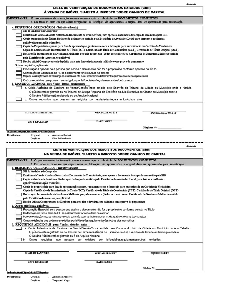 Requisitos Do BIR CAR | PDF | Impostos | Propriedade privada