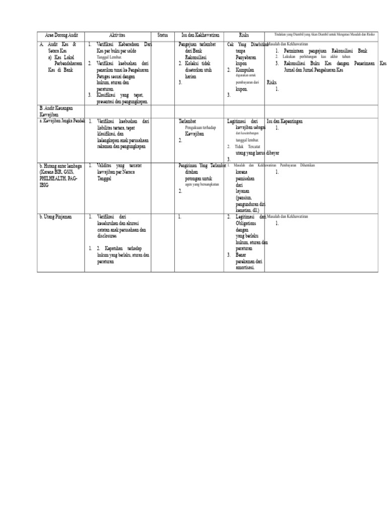 Area Dorong Audit | PDF