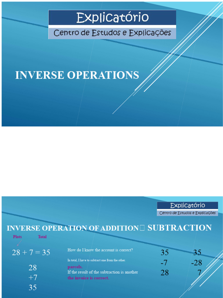 Inverse Operations | PDF | Division (Mathematics) | Abstract Algebra