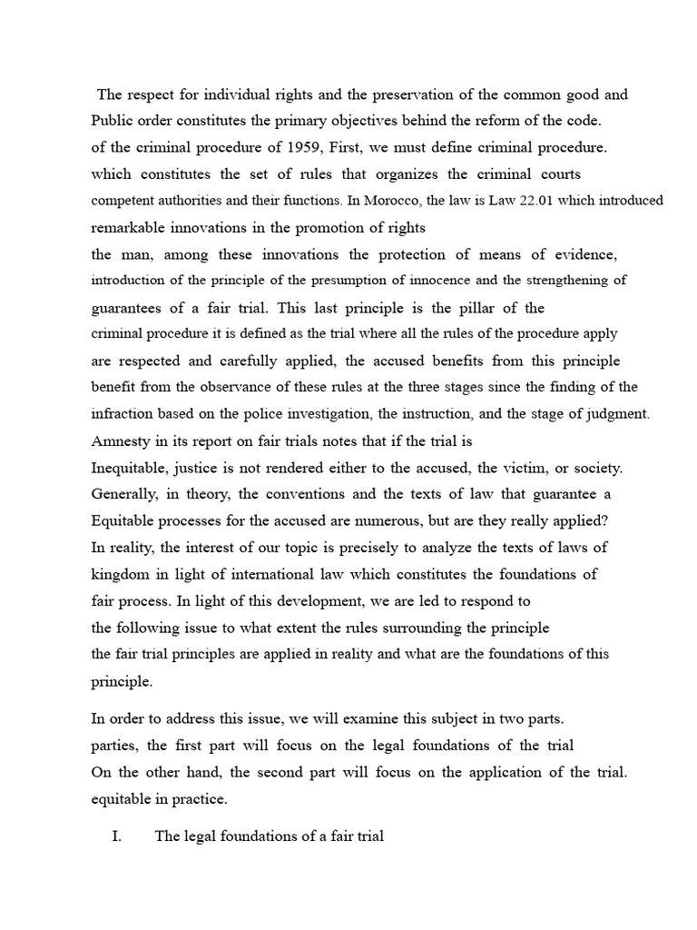 Fair Trial Dissertation | PDF | Right To A Fair Trial | Presumption Of ...