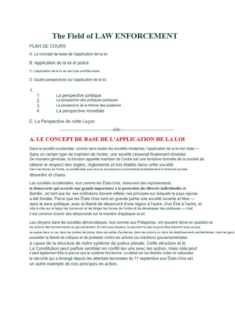 Comprendre l'application de la loi | PDF | Loi | Police