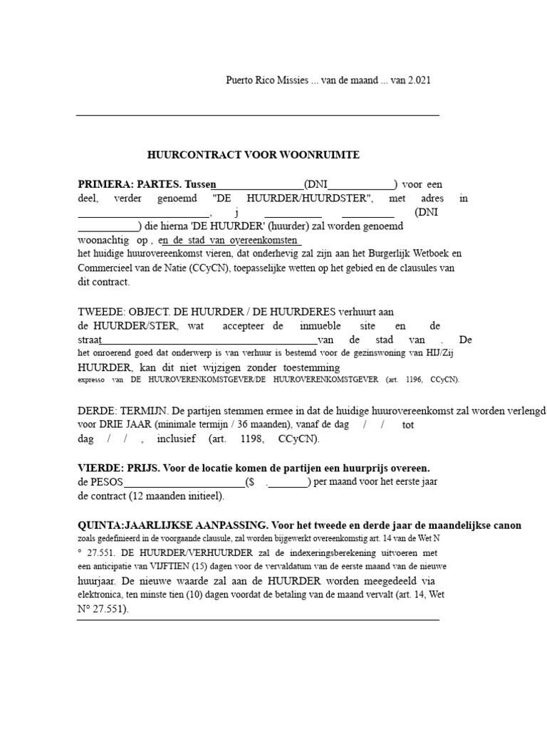 Huurovereenkomst | PDF