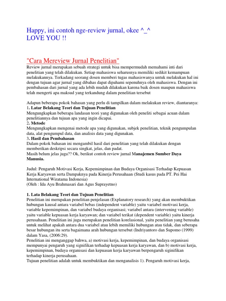 Panduan Lengkap Review Jurnal Penelitian | PDF