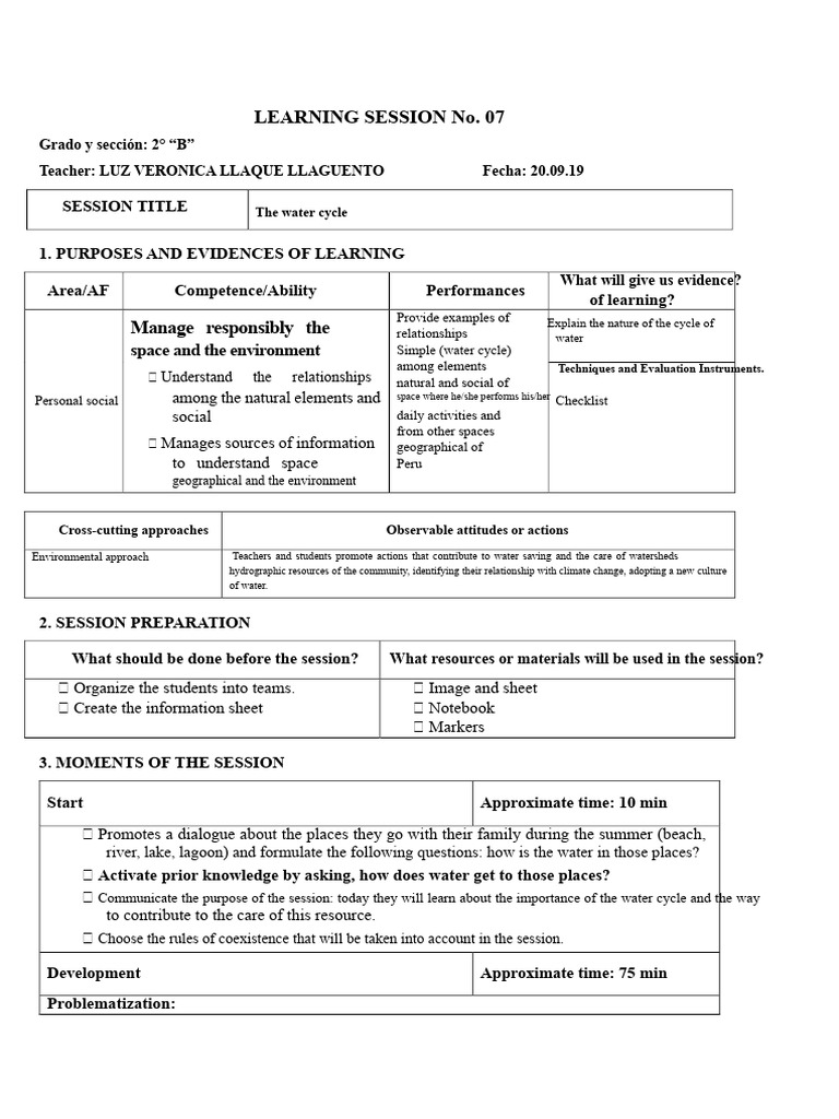 Class Session The Water Cycle | PDF | Rain | Water