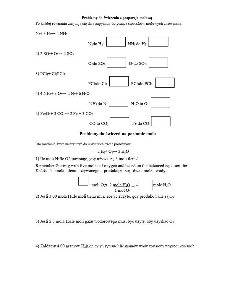 Stosunek Molowy WS | PDF
