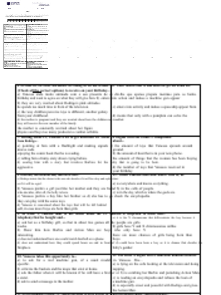 PART 1 Reading Verification Sheet Vanessa Goes To Fight Luis Costa ...