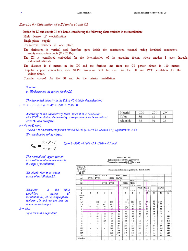 DI and Circuit C2 Calculations for Homes | PDF | Insulator (Electricity ...