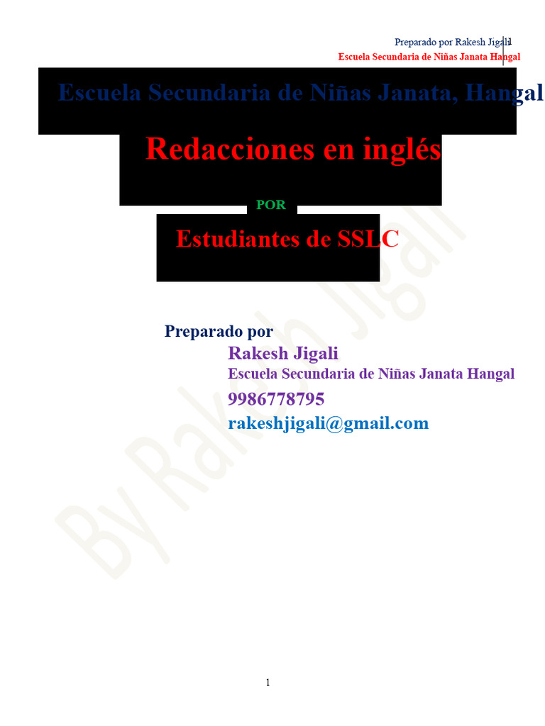 Ensayos de Rakesh Jigali | PDF | Contaminación | Entorno natural