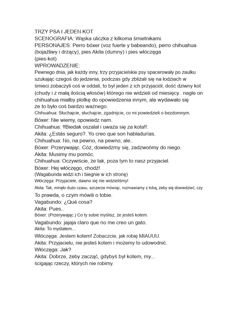 Trzy psy i jeden kot | PDF