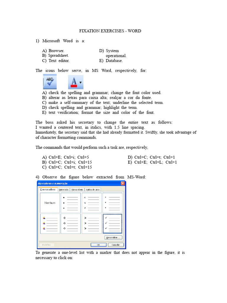 70 Questions of Word (70 Questions of Word 01) | PDF | Microsoft Word ...