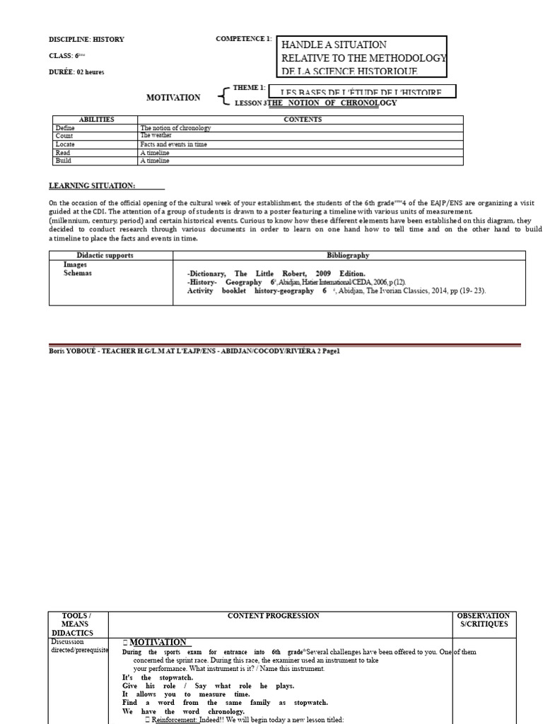 Course Sheet L4 History 6th Grade | PDF | Medina | Word