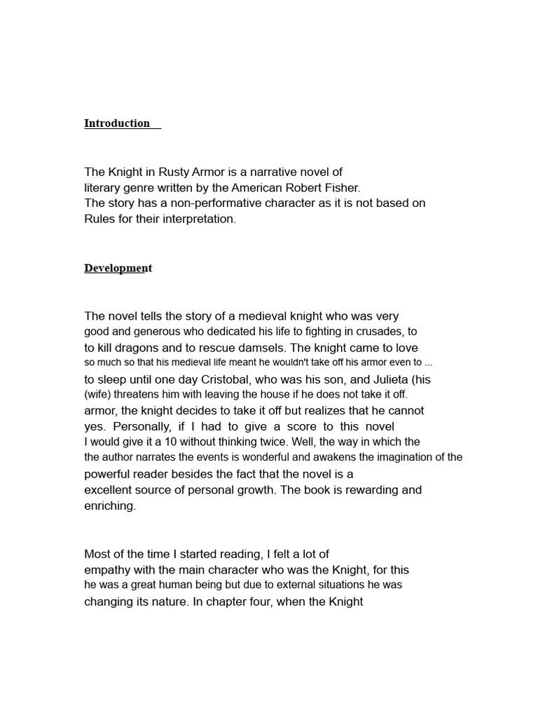 Review of The Knight in Rusty Armor | PDF | Novels