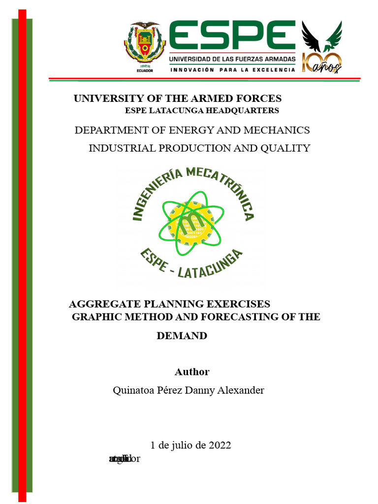 Quinatoa - Aggregate Planning Exercises - Various Methods | PDF ...