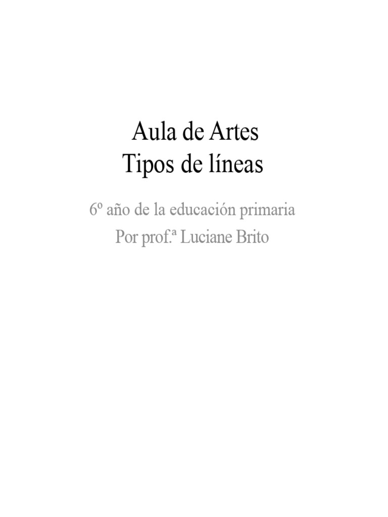 Tipos de Líneas en el Arte Infantil | PDF