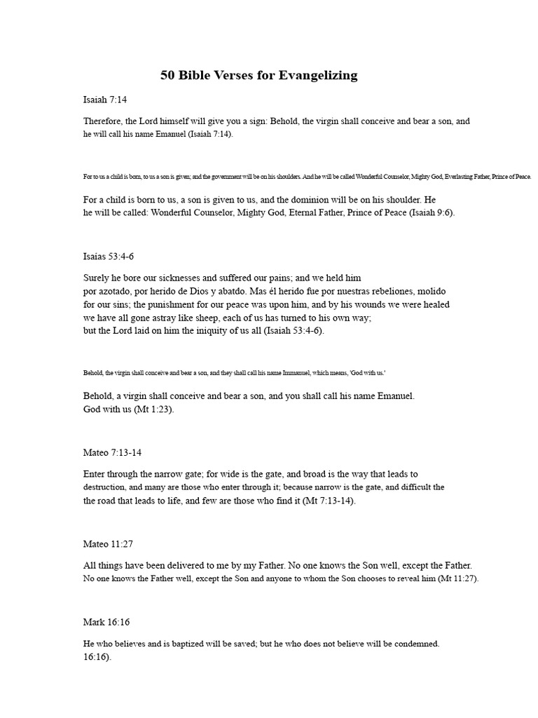 50 Bible Verses for Evangelism | PDF | Eternal Life (Christianity ...