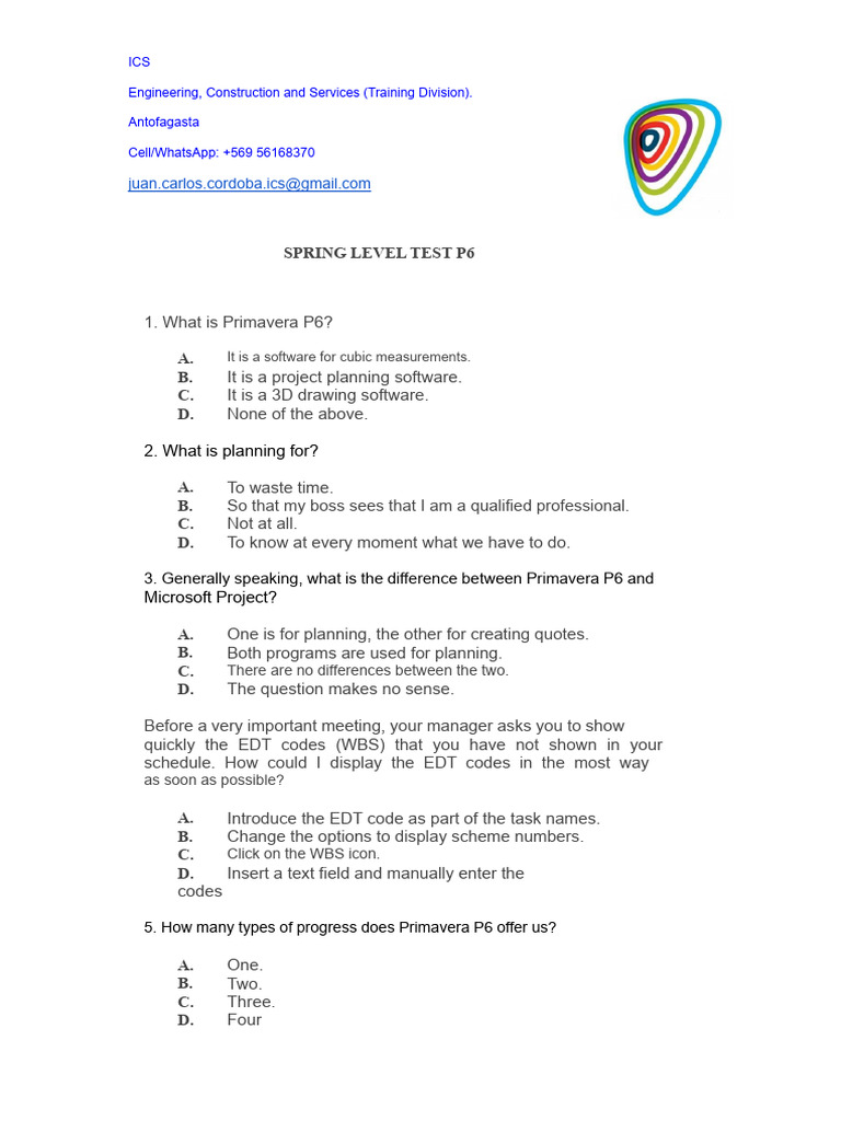 Spring P6 Level Test | PDF | Computing