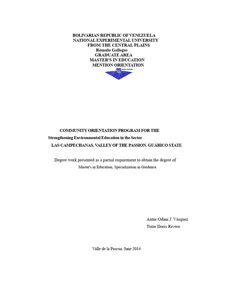 THESIS Rómulo Gallegos | PDF | Psychology | Sustainability