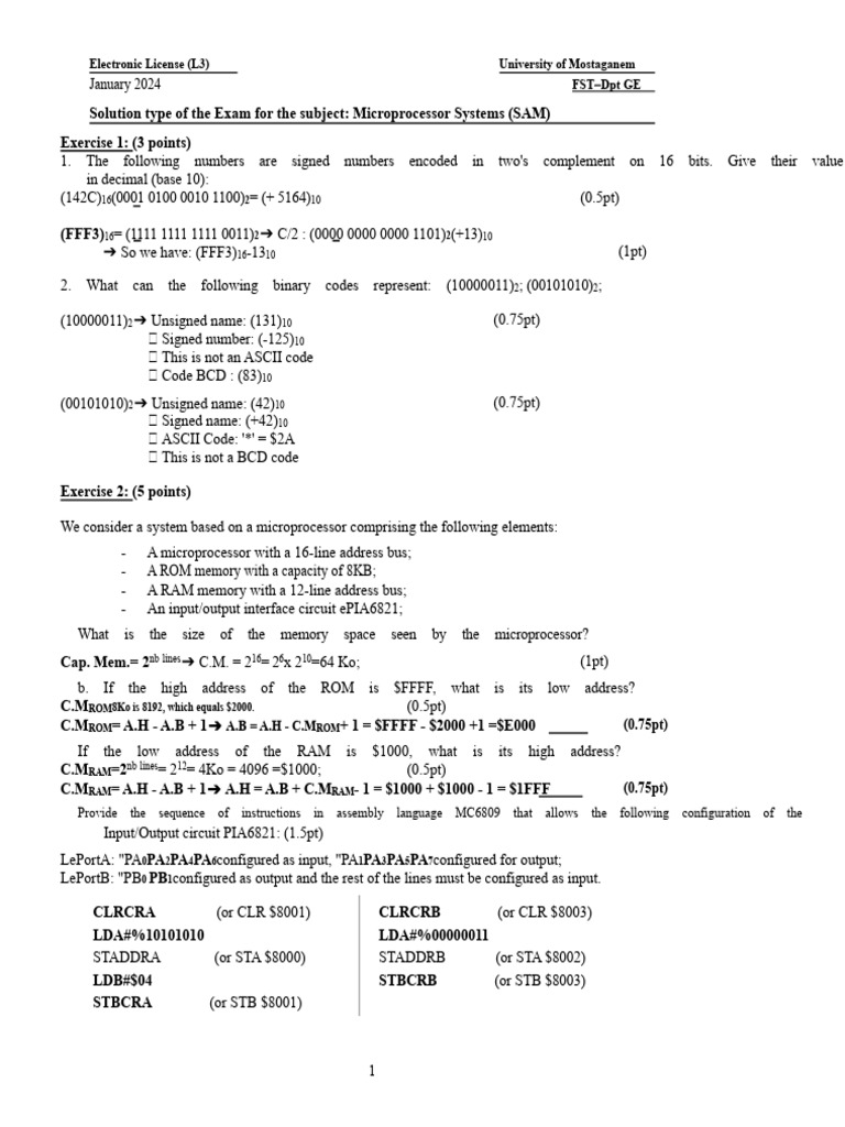 Microprocessor Systems Exam Solutions | PDF | Binary Coded Decimal ...
