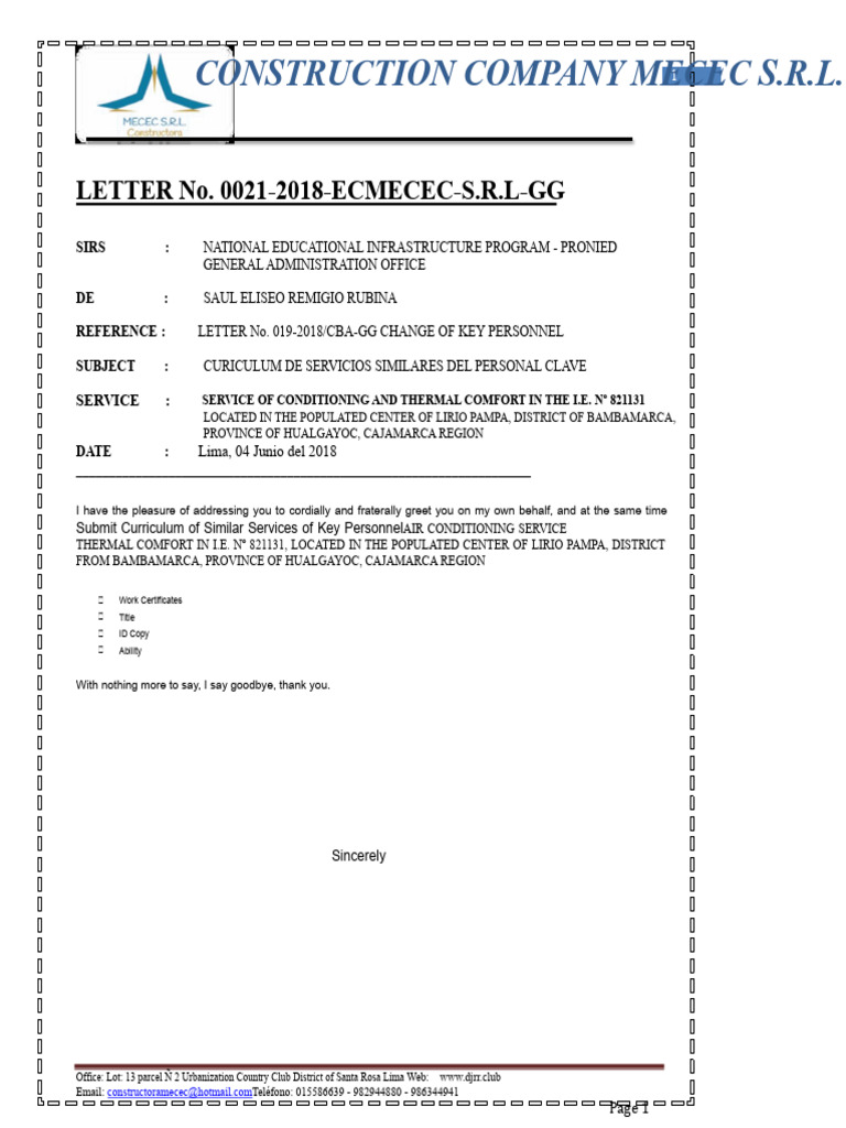 Change of Key Personnel | PDF | Engineering
