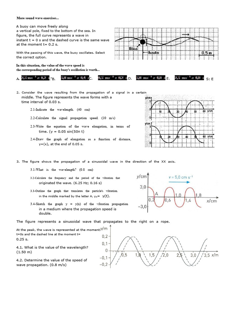 5 Sound Waves Exercises (a) | PDF | Waves | Frequency