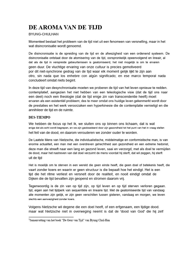 De Geur Van de Tijd | PDF