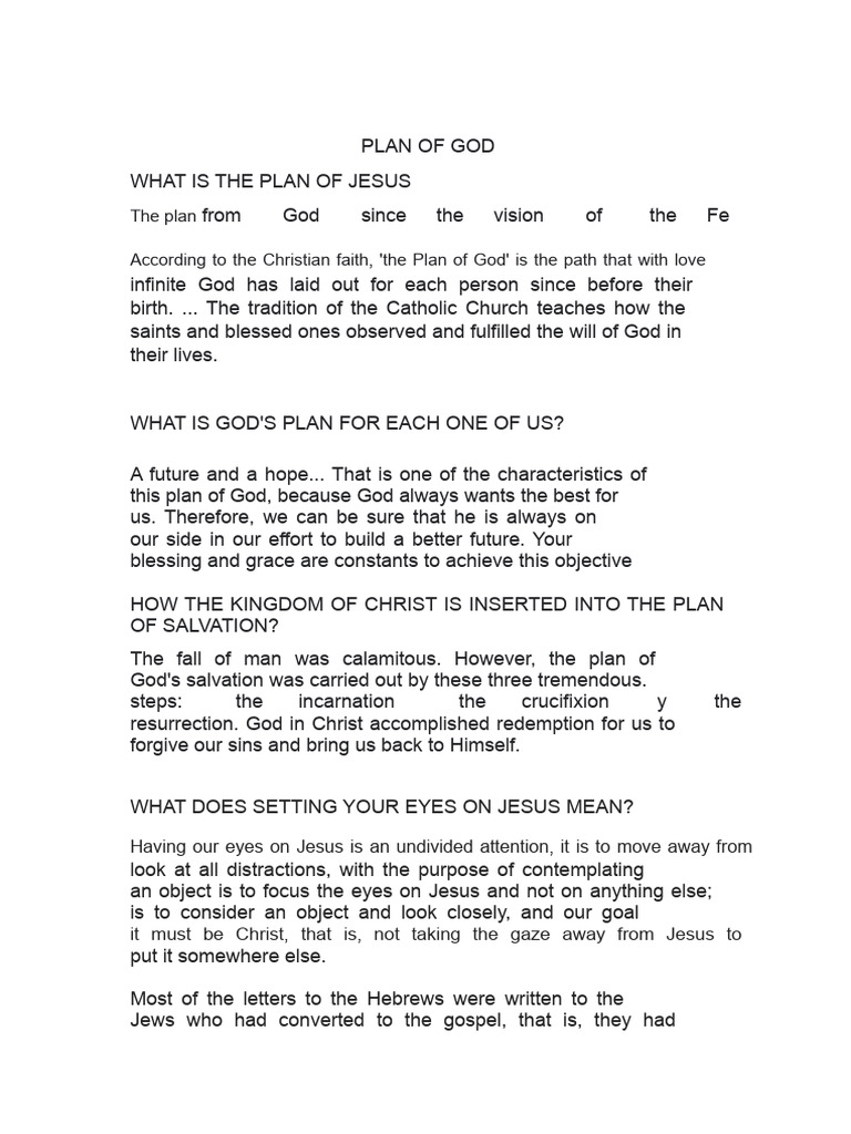 Understanding God's Plan for Salvation | PDF | Jesus | Disciple ...