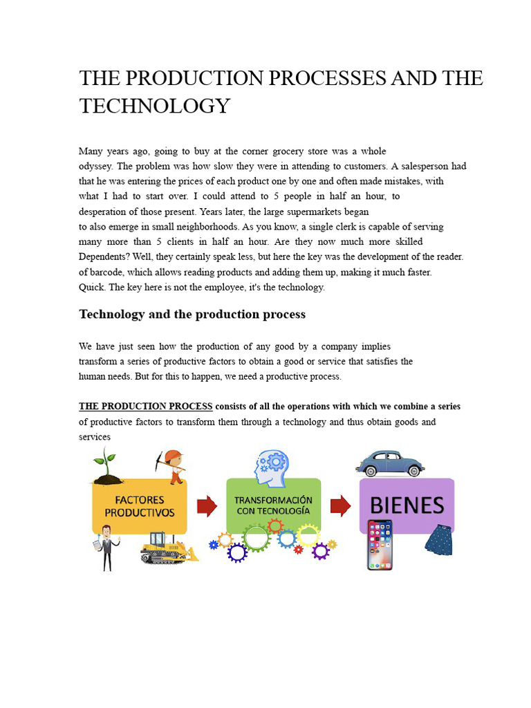 The Productive Processes and Technology | PDF | Supermarket | Engines