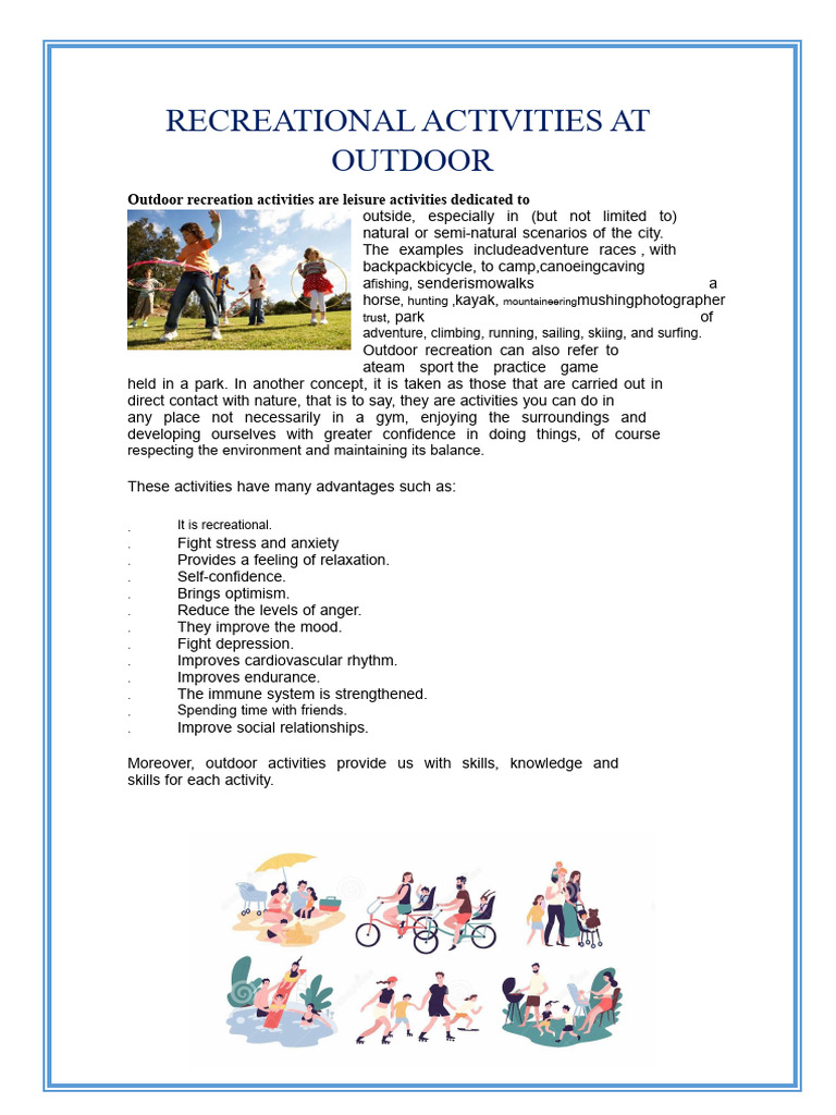 Outdoor Recreation Activities Overview | PDF | Olympic Sports | Outdoor ...