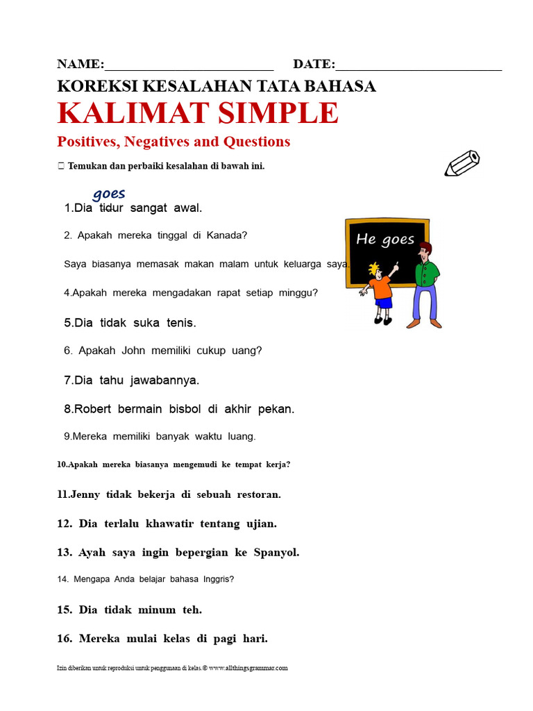 Koreksi Lembar Kerja Atg Pressimple 2022 | PDF