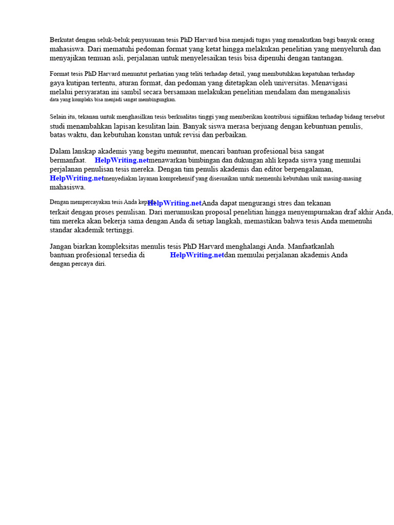 Panduan Tesis PhD Harvard yang Efektif | PDF