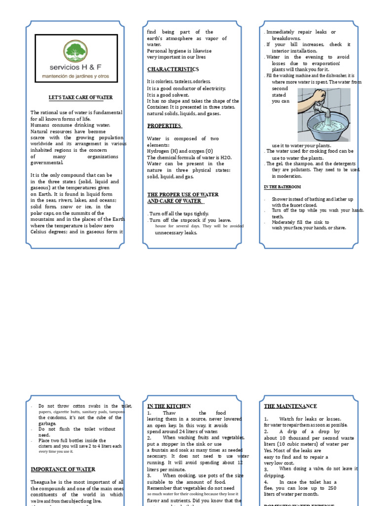 Water Care Triptych | PDF | Water | Earth Sciences