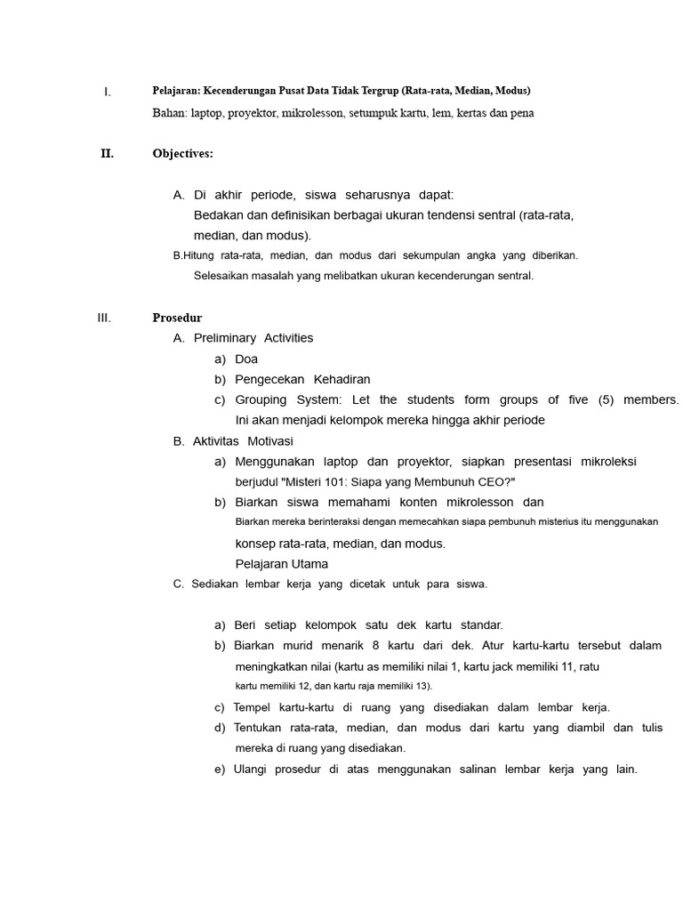 Ukuran Tendensi Sentral: Rata-rata, Median, Modus | PDF