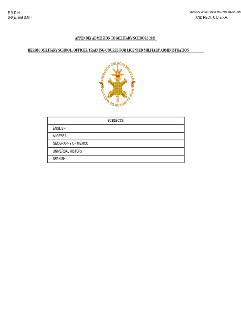 Appendix Admission To Military Schools 2021 Heroic Military School ...