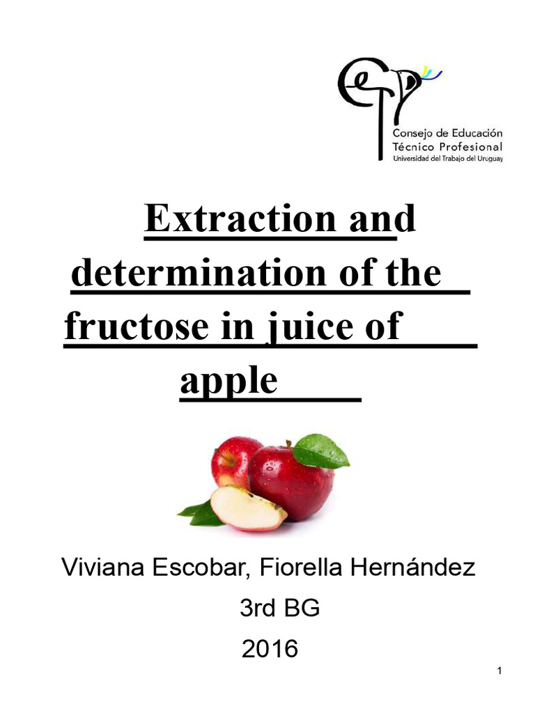 Extraction and Determination of Fructose in Apple Juice | PDF ...