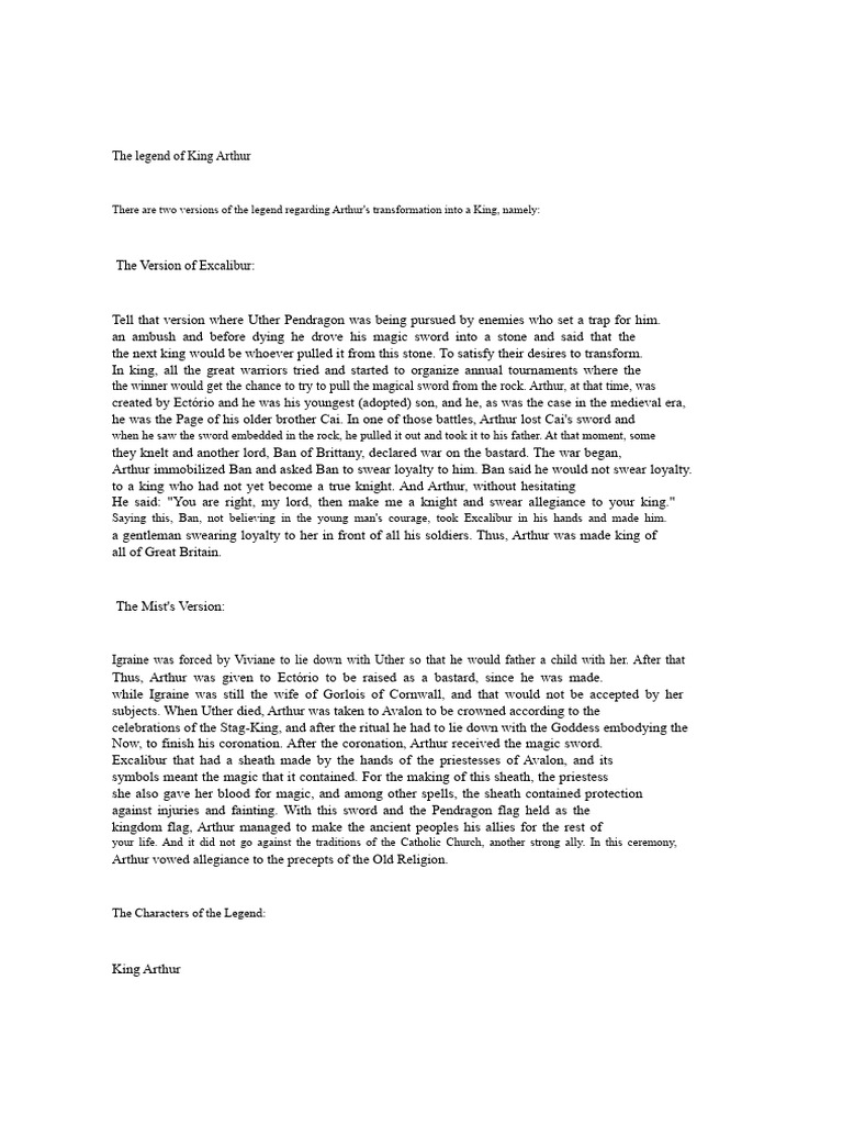 the legend of King Arthur | PDF | Morgan Le Fay | Lancelot