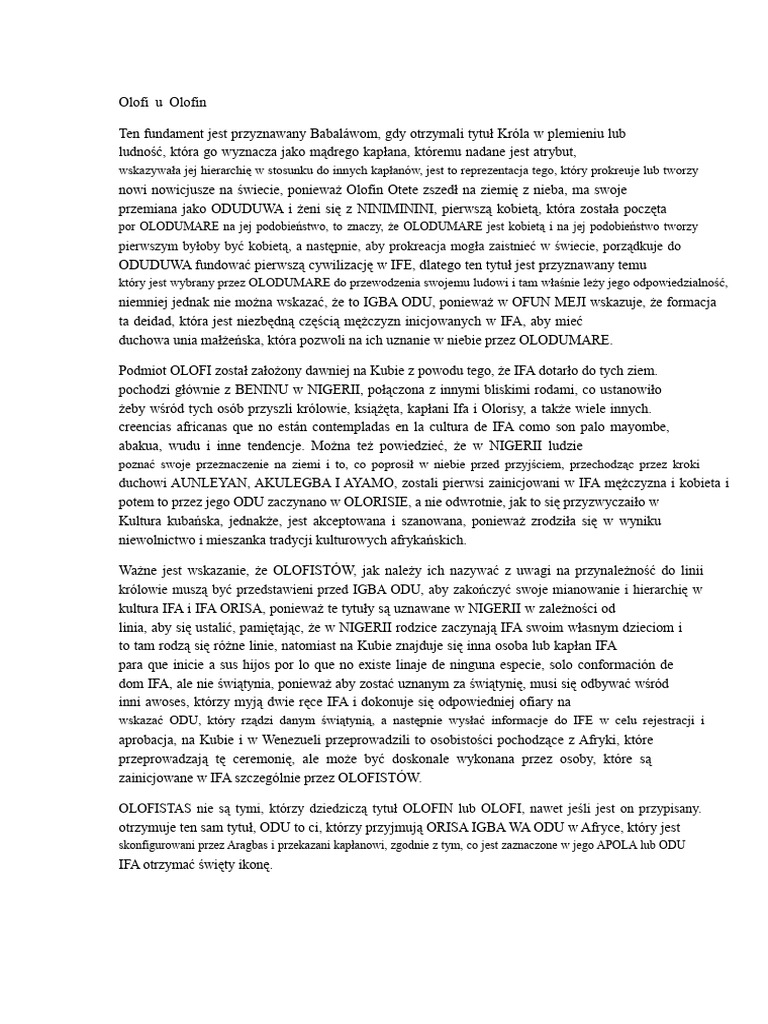 Olofi I Olofin | PDF