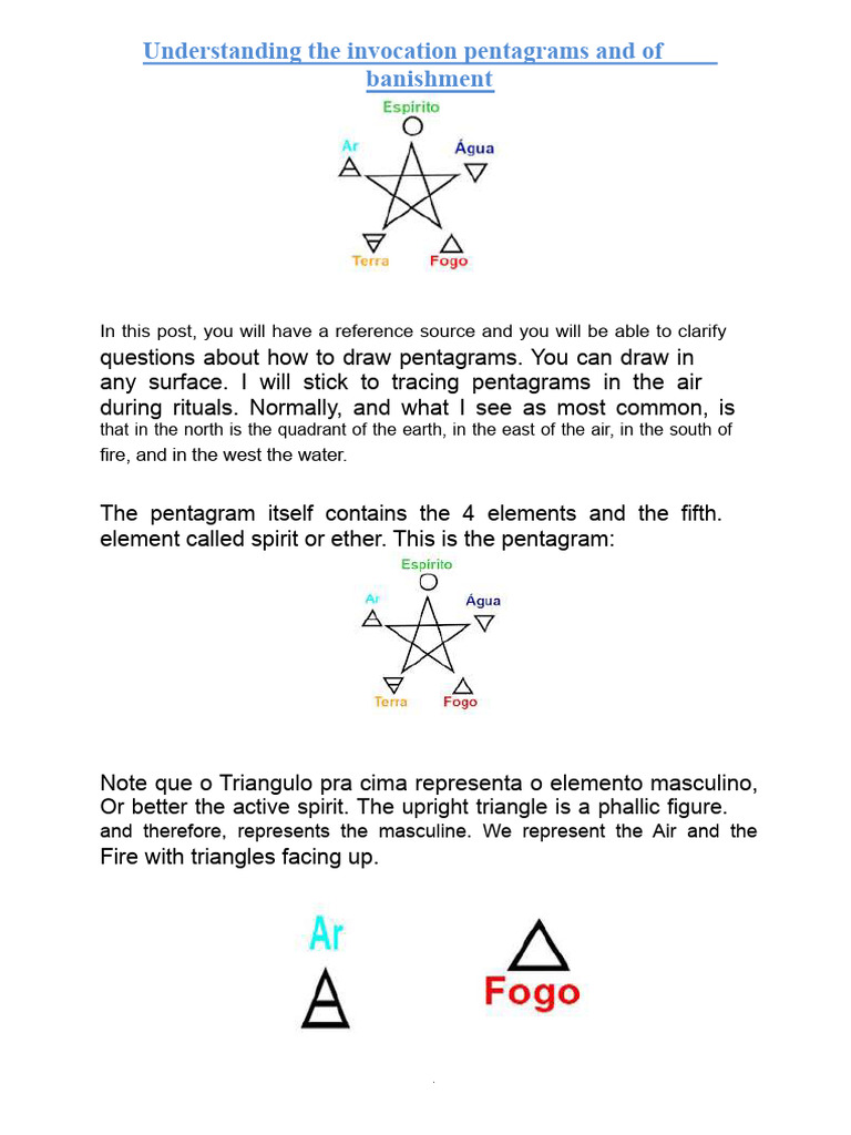 Understanding the Pentagrams of Invocation and Banishment | PDF