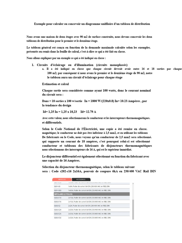Diagramme Unifilaire D'un Tableau de Distribution | PDF | Ingénierie de ...
