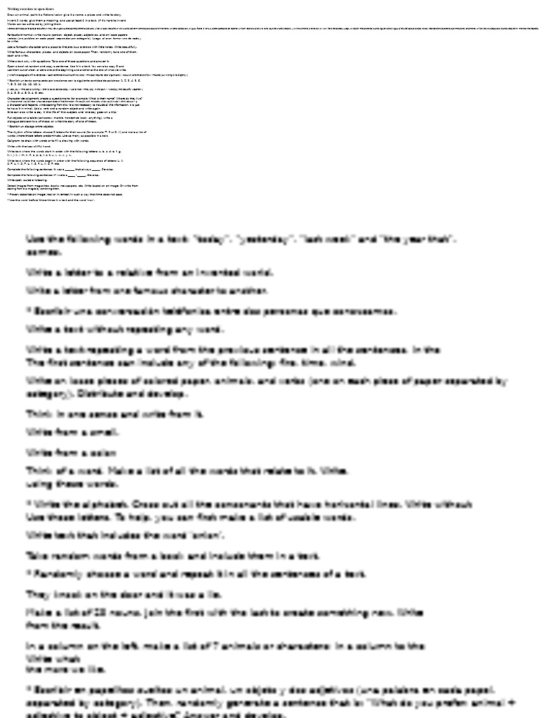 Creative Writing Exercises Guide | PDF | Word | Adjective