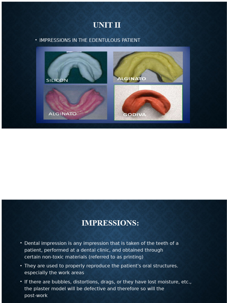 IMPRESSIONS IN Edentulous PX | PDF | Materials