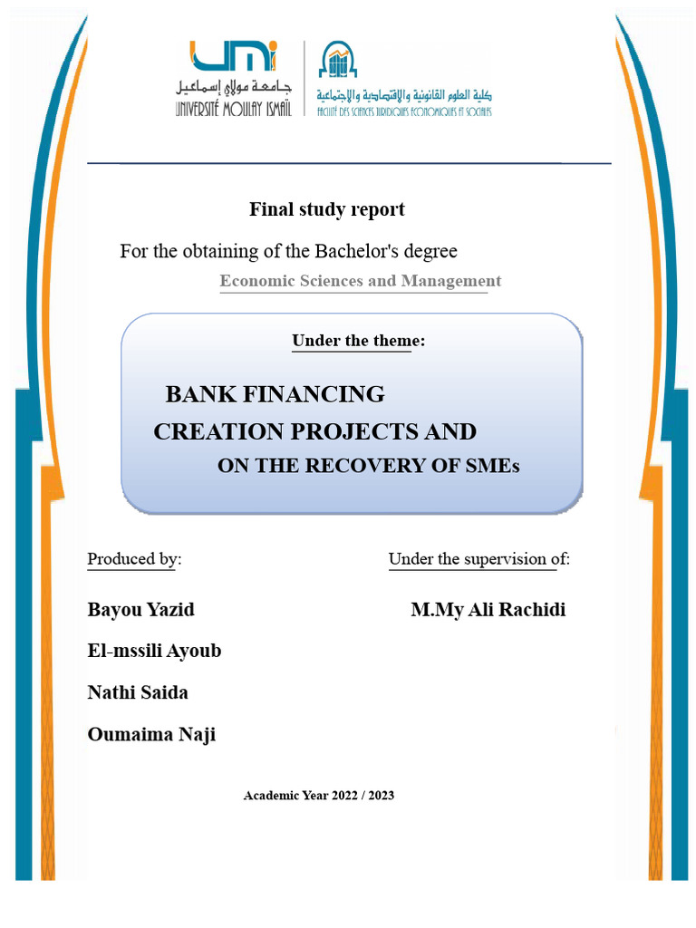 Bank Financing of Projects For The Creation and Takeover of SMEs | PDF ...